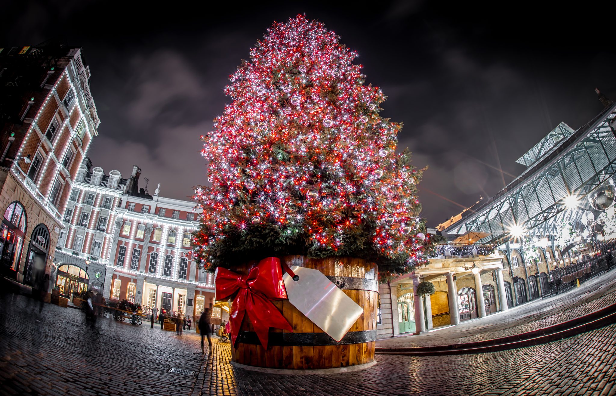 Christmas lighting in london store